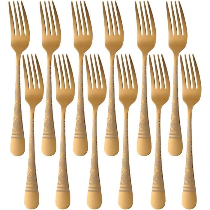 Lot De 12 Fourchettes De Table Classiques En Acier Inoxydable À Motif ...
