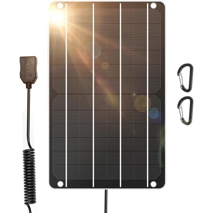 Panneau Solaire 6W, Mini Panneau Solaire USB 5V-1A, Module monocristallin étanche IP67 Kit de ...
