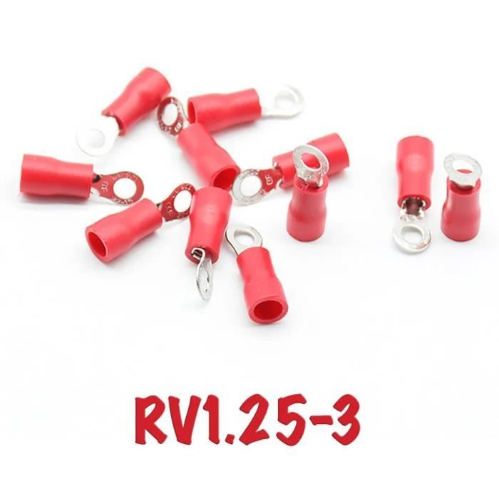 Fusibles,Cosses à anneau isolé à sertir,bornes pour fils,type O,RV1.25,3mm,4mm,5mm,6mm,8mm,10mm ...