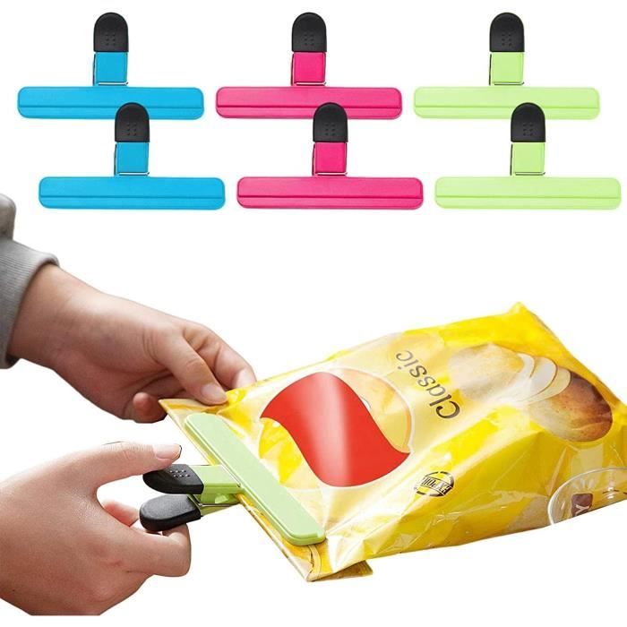 Lot de 2 pinces pour emballages alimentaires, 6 clips de poche pour ...