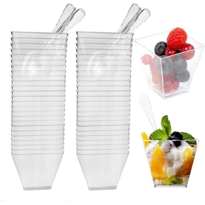 Verrines Plastique,Verrine Plastique Aperitif,50 Pièces 60ml Verine de ...