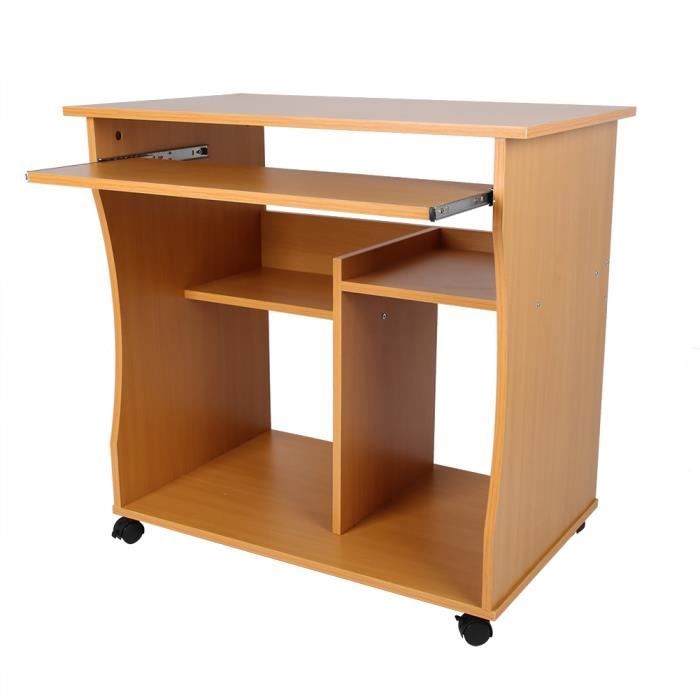 Bureau Informatique Roulant Table Informatique avec Roulettes Table d ...