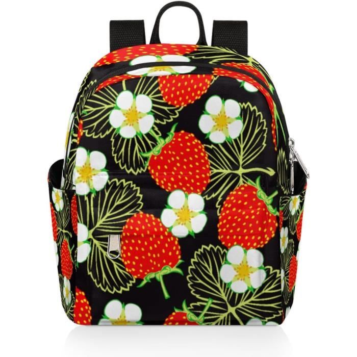 Mini Sac À Dos À Motif De Fraise Pour Femme, Petit Sac À Dos Tendance ...