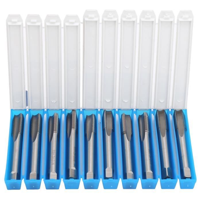 Taraud fileté HSS 10 pièces à flûte droite M10 x 1,5 - EJ.LIFE - Cdiscount Bricolage