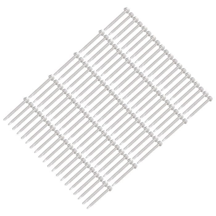 Fdit Kit d'assortiment de vis autoperceuses Assortiment de 100 vis auto-perceuses à tête ...