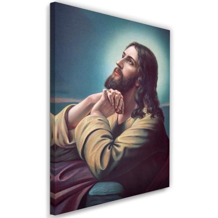 Image murale imprimée Tableau Toile moderne Canevas Christ priant 40x60 ...