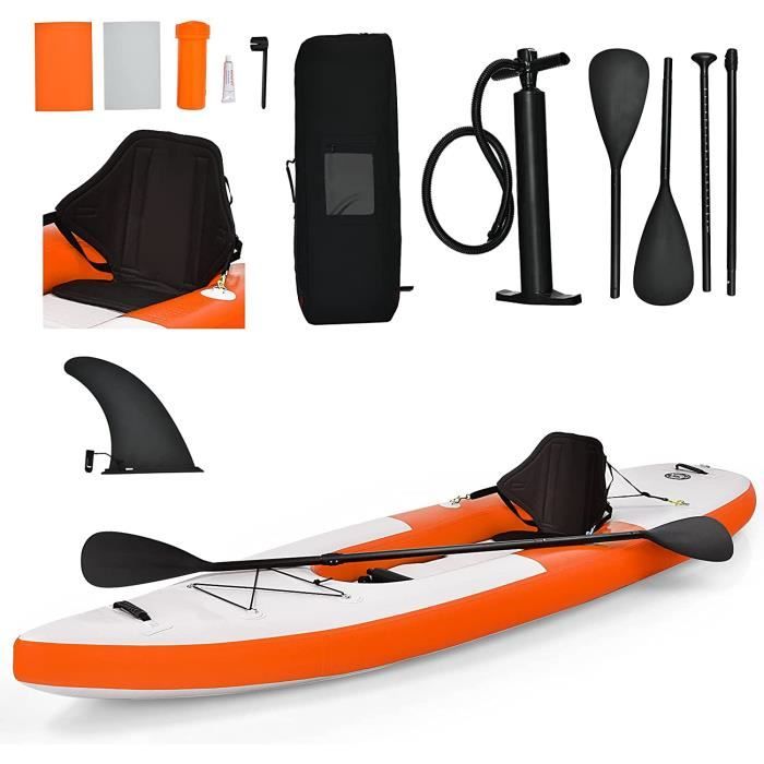 GOPLUS Kayak Gonflble 1 Place, Canoë avec Siège Amovible, Pédales ...