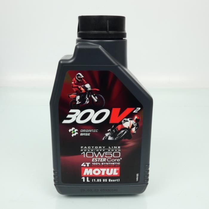 Bidon d'huile Motul 300V 10W50 4T 100% Synthèse 1L pour moto de compétition Neuf - Cdiscount Auto