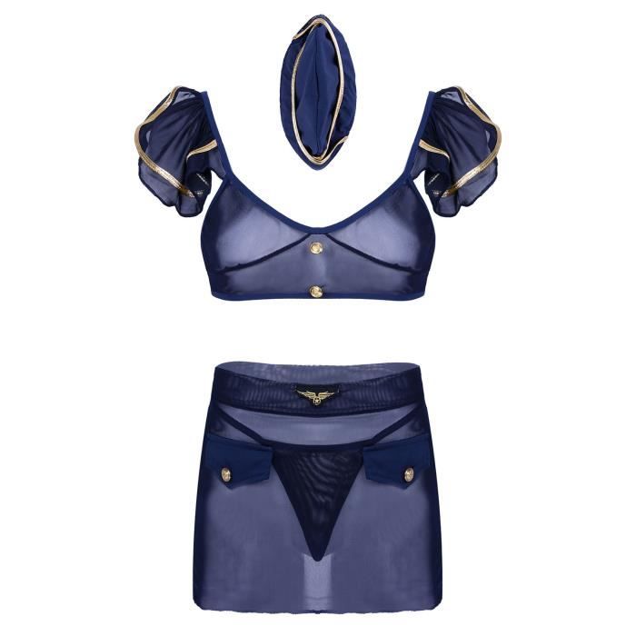 Yizyif Déguisement Policière Sexy Femme Cosplay Adulte Uniforme Tenue