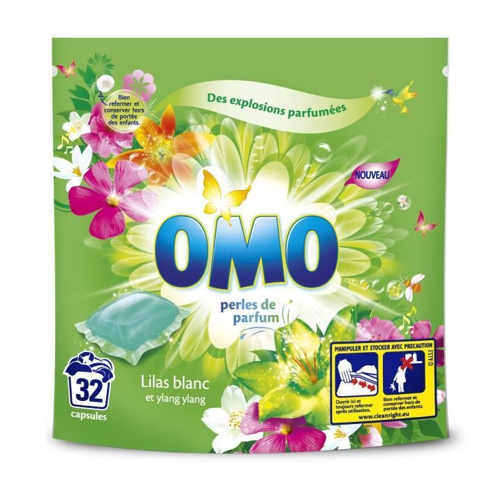 OMO Lessives Capsules Lilas Blanc X32 - Cdiscount Au quotidien
