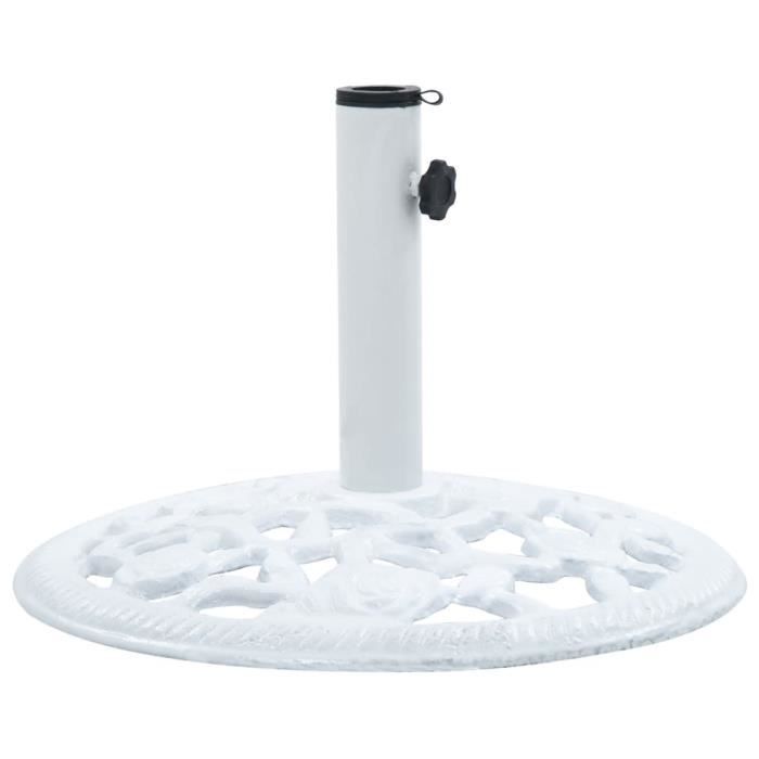 JILL®8860 Socle de parasol Blanc 12 kg 48 cm Fonte - Cdiscount Jardin