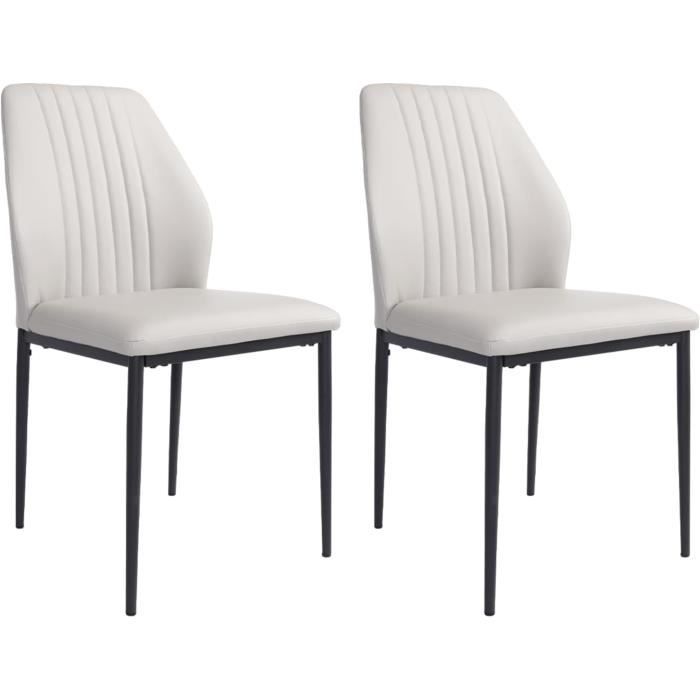 Ensemble de 2 chaises Modernes de Salle à Manger, chaises latérales sans Bras en Cuir PU avec ...