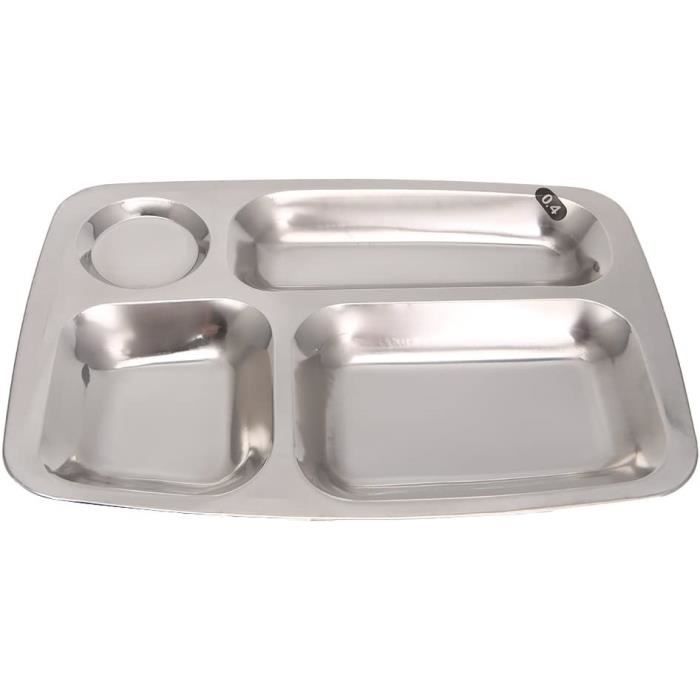 Youlin Plateau Repas Enfant Étudiant Assiette INOX 4-5-6 Compartiments ...