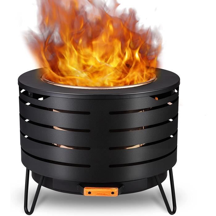 FIROW Bonfire 58 cm Brasero Portable en Acier Inoxydable à Faible Fumée ...