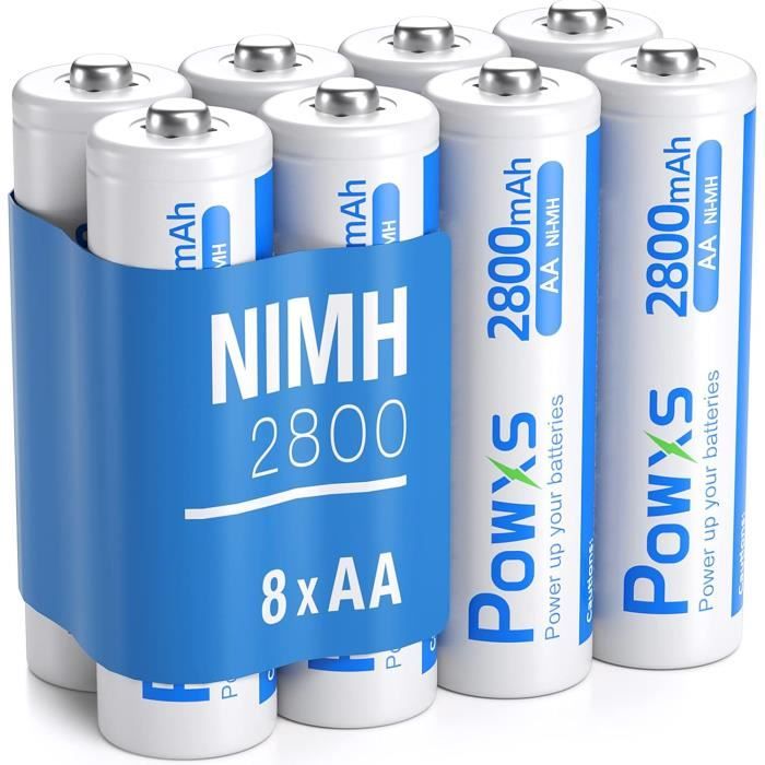 Lot De 8 Piles Rechargeables Aa 2800 Mah Haute Capacité 1,2 V Aa Ni-Mh[d1650] - Cdiscount Jeux ...