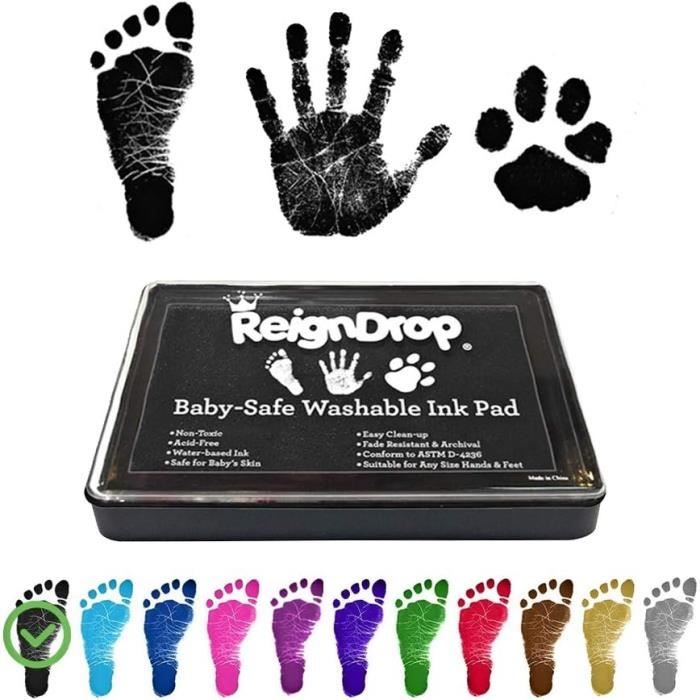 Reigndrop Tampon Encreur Pour Empreintes De Pieds Et De Mains De Bébé ...