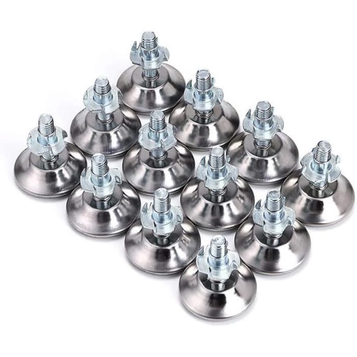 12 Pcs Pieds Vérin De Meuble, M6 X 40Mm Pieds De Meuble Ajustables, Vis ...