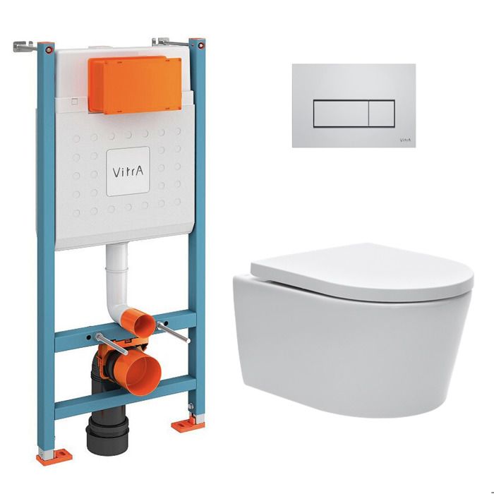 Vitra - Pack WC Bâti-support V-Fix Core + WC SAT sans bride et ...