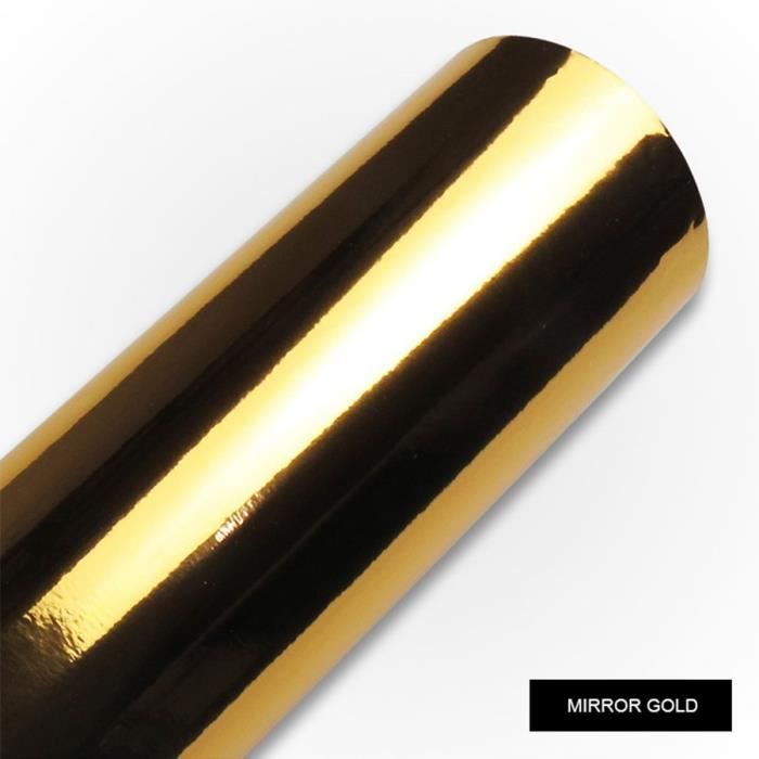 Papier peint,Mirror gold-5m x 40cm--Autocollant miroir autocollant doré ...