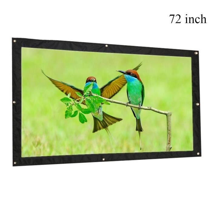 Écran Toile Rideau Projecteur HD Vidéo Projection Mat Blanc 16:9 Cinéma ...