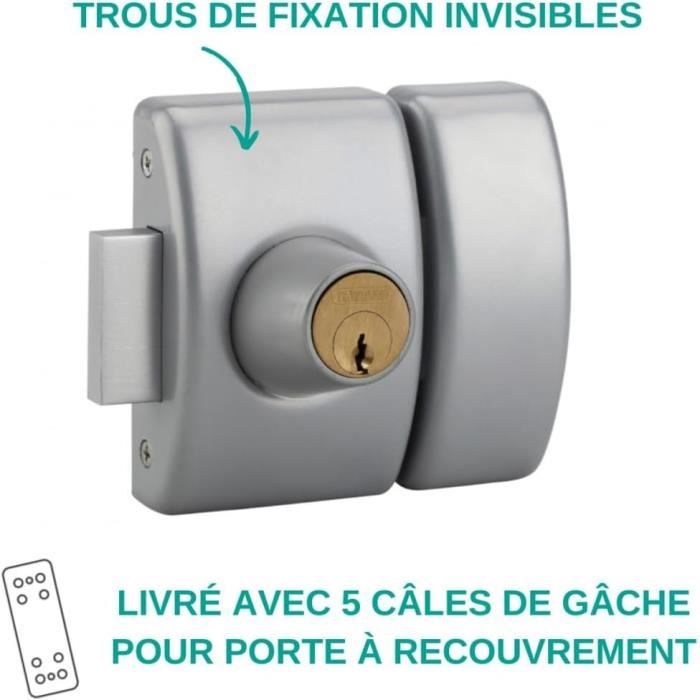 Verrou Double Entrée Design 5 Pour Porte D'Entrée, Cylindre 50Mm, Acier ...