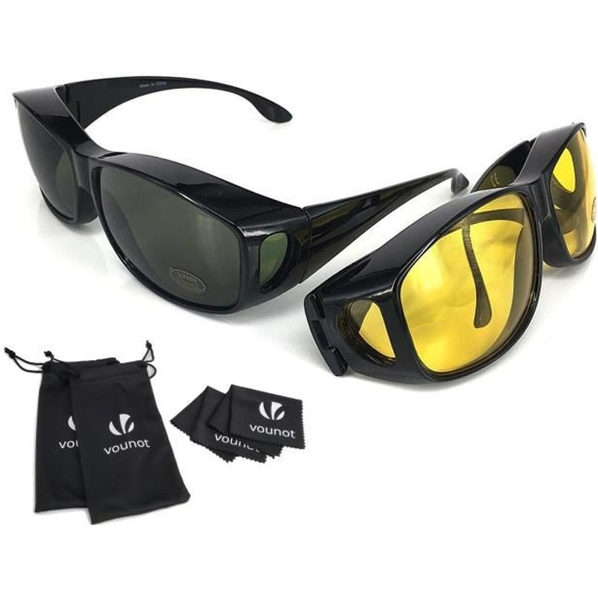 Lot de 2 pcs Surlunette de soleil avec protection anti UV400 ...