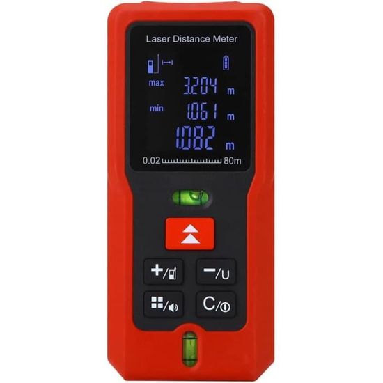 Télémètre laser Mètre portatif 80 m Outil de mesure numérique Télémètre ...