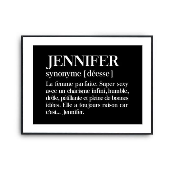 Affiche - Jennifer - Prénom définition - Humour - Papier 310 g/m² - A2 ...