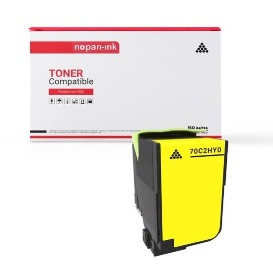 NOPAN-INK - x1 Toner Lexmark 70C2HY0 702HY 702Y Jaune compatible ...