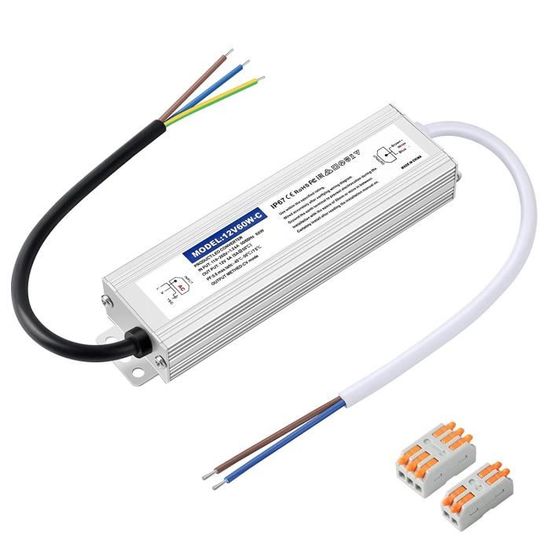 Ip67 Étanche Transformateur 220V 12V Led Driver 60W Dc Alimentation 12V 5A Transfo Pour L ...