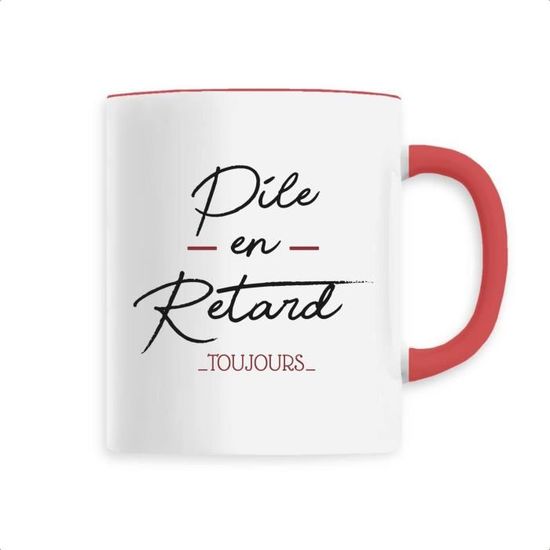 Mug en Céramique LA FRENCH TOUCH - Pile en retard - Rouge ...