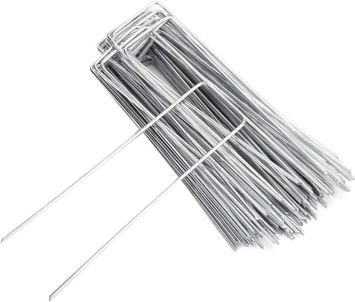Agrafe Fixateur De Pelouse Piquets De Jardin Goujons De Gazon 50Pcs Fixateur En Forme De U Avec ...