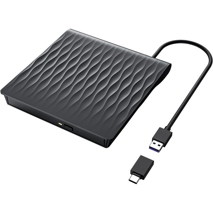 Lecteur CD/DVD externe USB - DEBSY - USB 3.0 & Type-C - Plug & Play ...