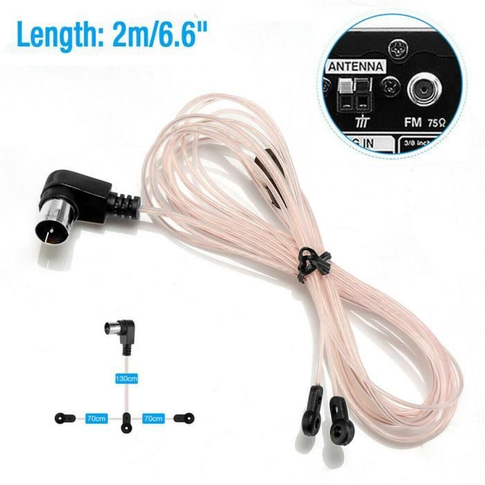 Antenne FM 75 Ohm Type F, Prise mâle pour la maison, Radio stéréo ...