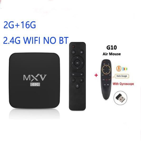 Ue Plug - 2G 16G G10 - boîtier Smart TV MXV Android 11.0 S905W2 Quad core, 2.4G 5G WIFI BT5.0 ...