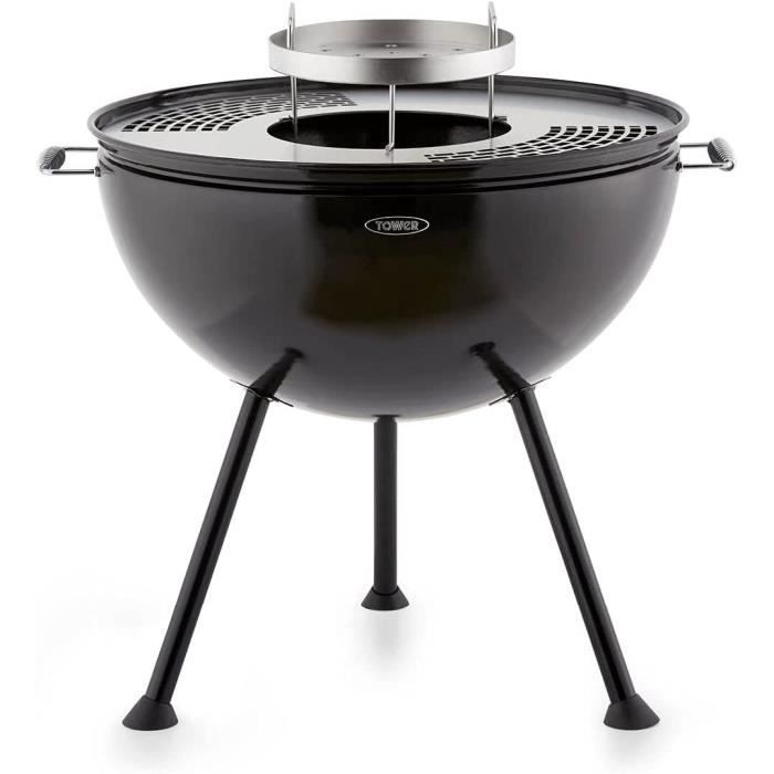 Tower, Black Brasero sphérique et Grille de Barbecue [208] - Cdiscount ...