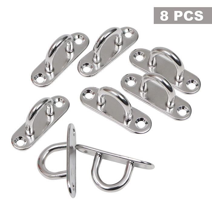 Crochet Fixation Murale (8 Pcs) - Plaque à Oeillet Acier Inoxydable (8 ...
