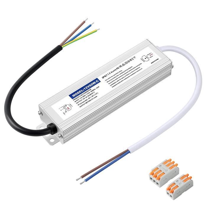 Ip67 Étanche Transformateur 220V 12V Led Driver 60W Dc Alimentation 12V ...