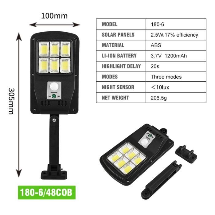 Lampadaire extérieur,Applique murale LED avec capteur de mouvement PIR ...