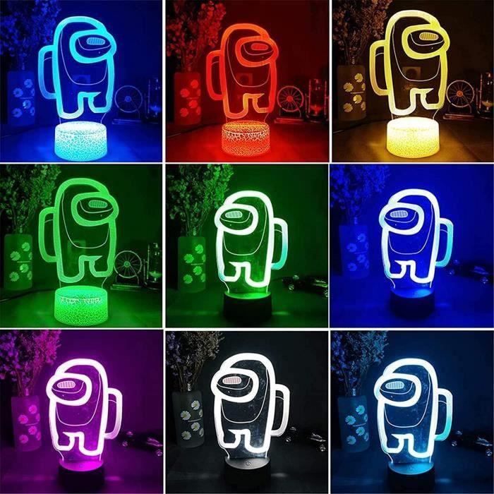 Among Us 3D Illusion Table Lamp, 7-16 Colors Illusion Night Light Among ...