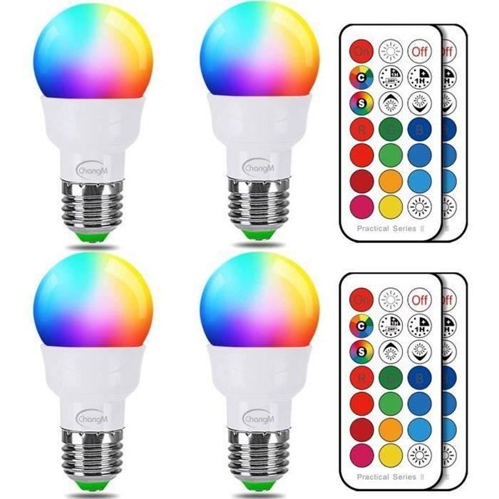 Ampoule Led Couleur Edison Changement de couleur Ampoule 5W E27 RGBW ...