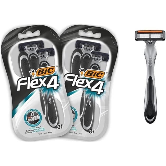 Rasoirs Jetables - BIC - Flex4 - Tête Pivotante - 4 Lames - Lot de 2 ...
