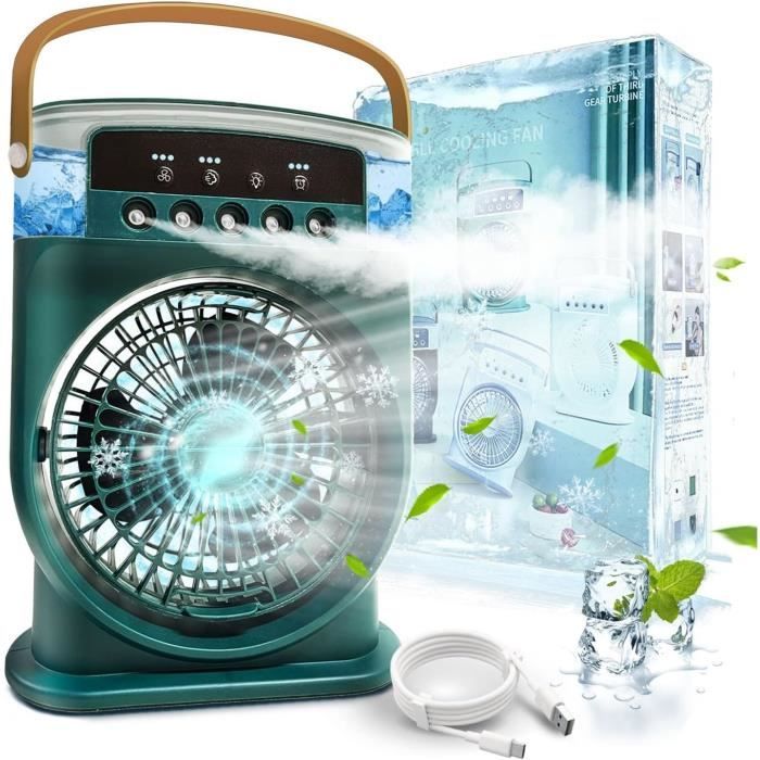 Climatiseur Portable Silencieux 4 en 1, Ventilateur Brumisateur Eau, Climatiseur Mobile sans ...