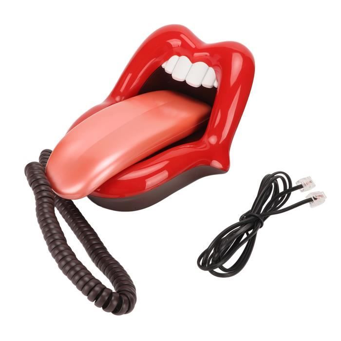 PAR - téléphone de bureau à grande langue Téléphone fixe en forme de ...
