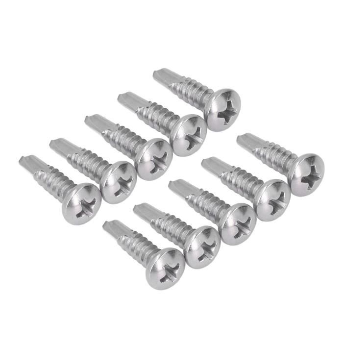 FAN-Vis perceuse à tête ronde Lot de 200 Vis à Tête Ronde Cruciforme, Acier Inoxydable 410 ...