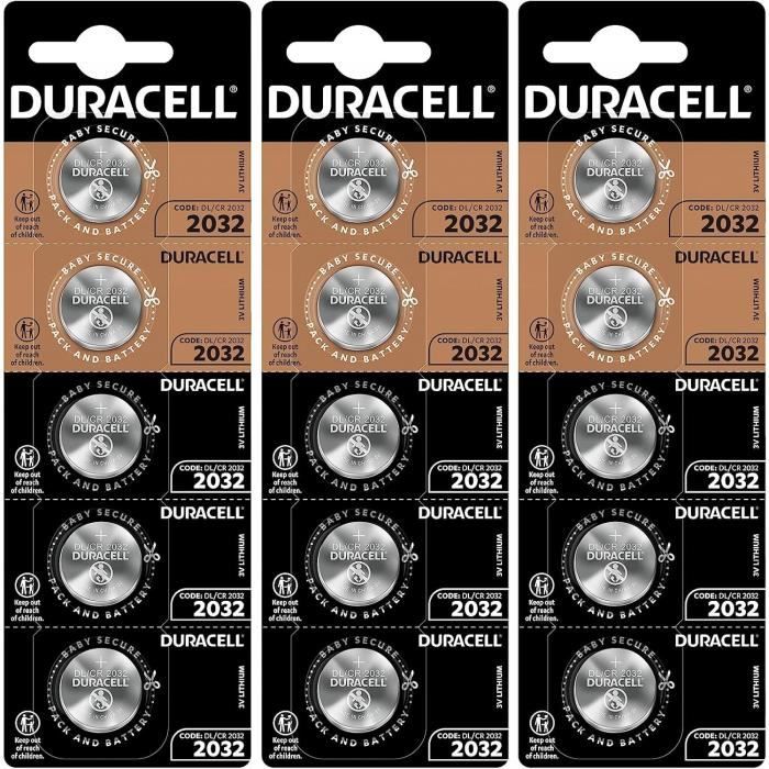 Lot de 15 piles Duracell CR2032 - Batterie Duracell 2032 longue durée ...