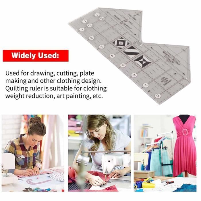 EJ.life Règle Triangle 45/60/90 Degrés Transparente Acrylique Guide ...