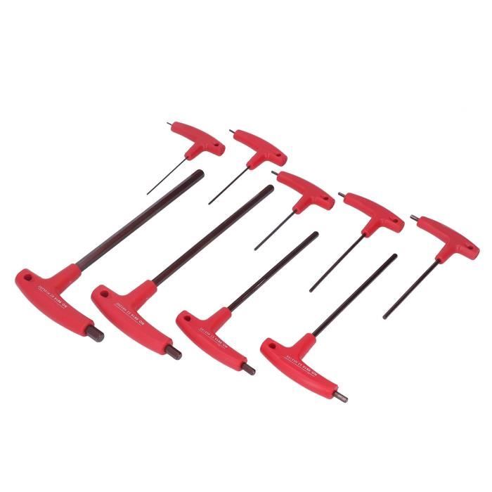 Fdit clé hexagonale 9 pièces jeu de clés hexagonales métrique T poignée ...