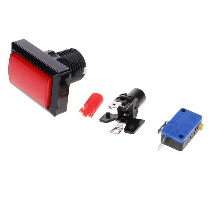 LED Lampe Carré 12V DC Bouton Poussoir de Course Rectangle pour Arcade ...