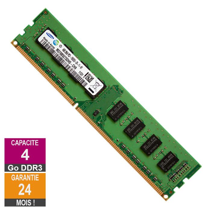 Barrette Mémoire 4Go RAM DDR3 Samsung M378B5273DH0-CH9 DIMM PC3-10600U - Cdiscount Informatique